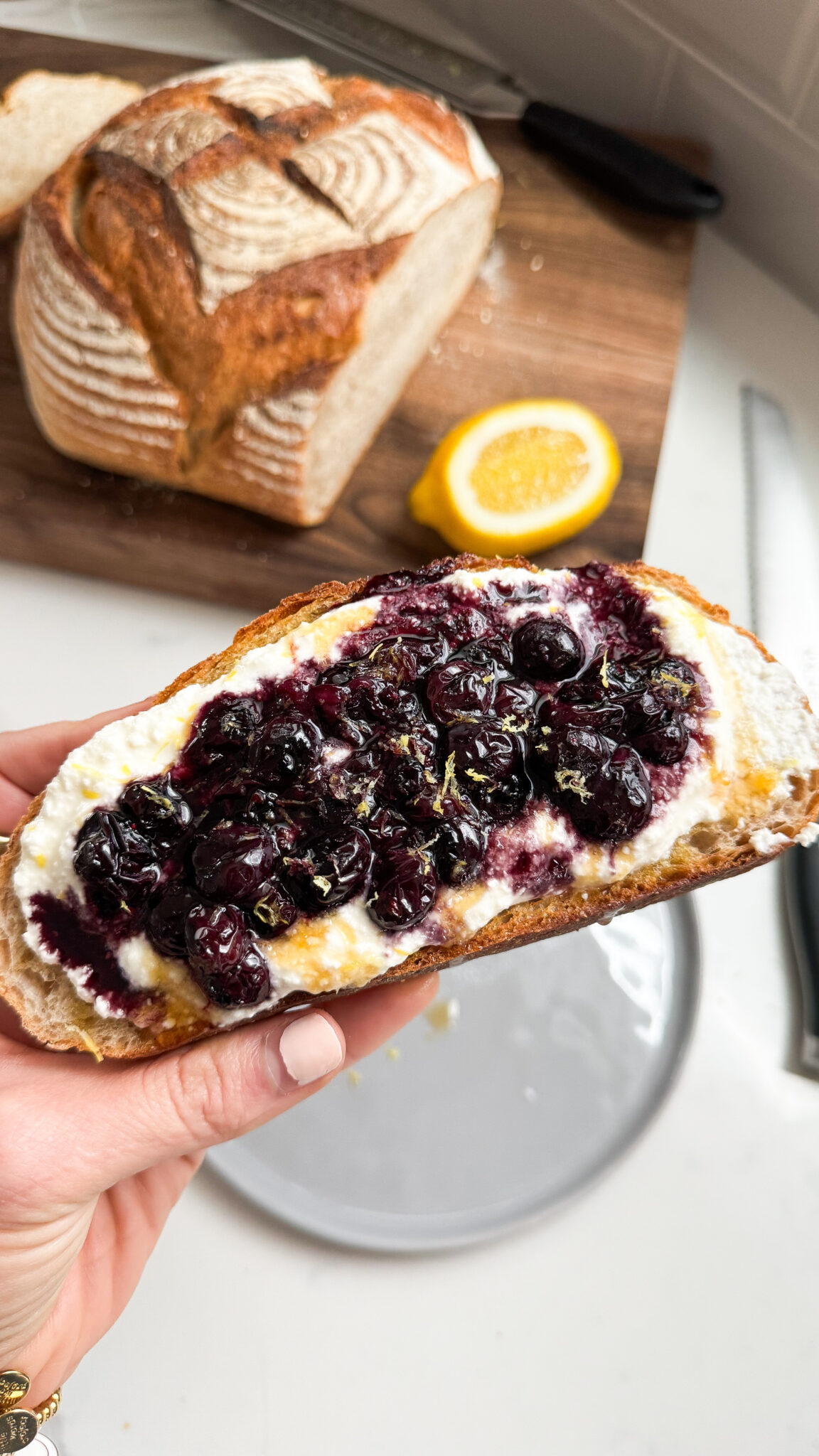 Lemon Blueberry Ricotta Toast | Nicole the Nomad